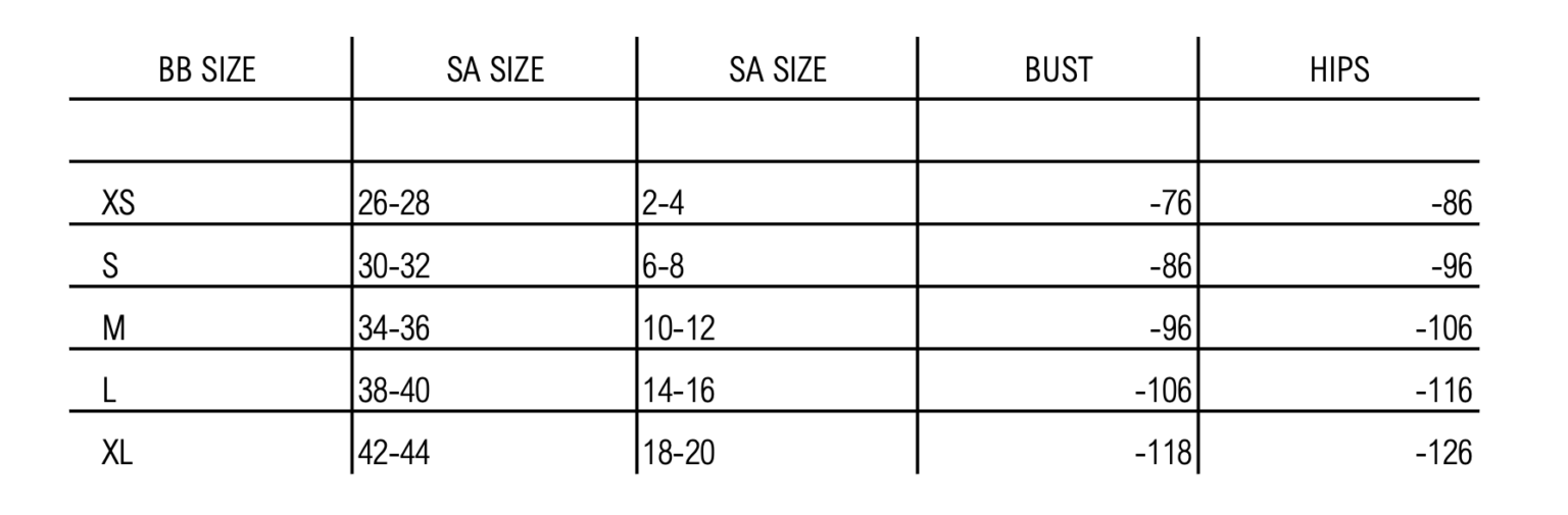 Sizing Guide - Bellybutton Maternity Wear